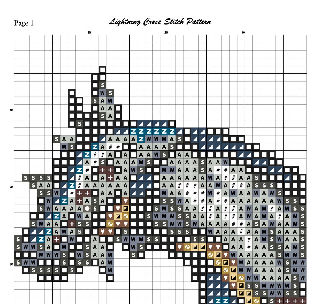 Final Fantasy Cross Stitch Pattern Lightning Cross Stitch - Etsy