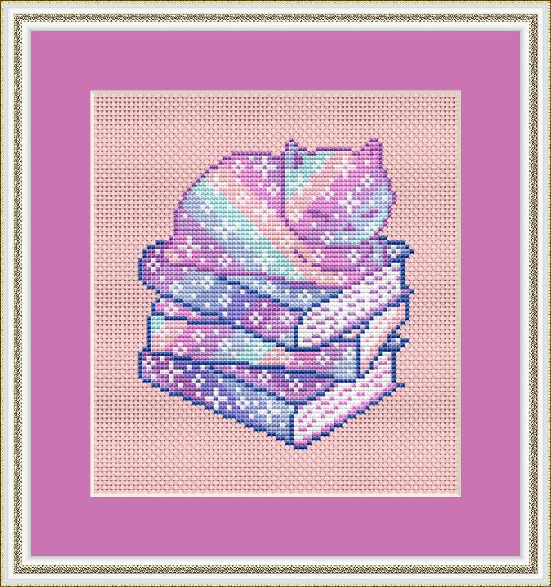 Bookworm Kitten Cross Stitch Pattern Cat Cross Stitch Galaxy | Etsy