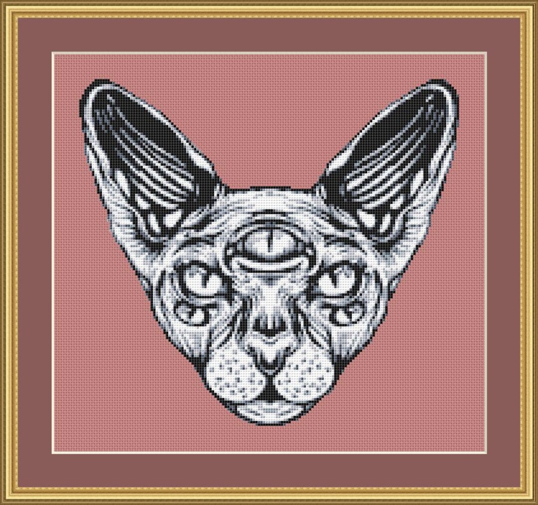 Sphynx Cross Stitch Pattern, Cat Cross Stitch, Witch Cross Stitch ...
