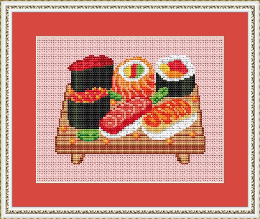 Sushi Cross Stitch Pattern Japan Cross Stitch Kawaii Cross - Etsy