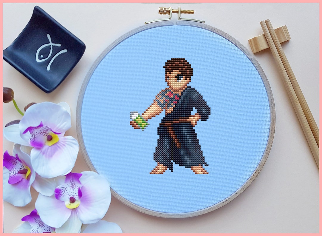 Resident Evil Chris Redfield Cross Stitch Pattern, Gaming, Pixel, (PDF ...