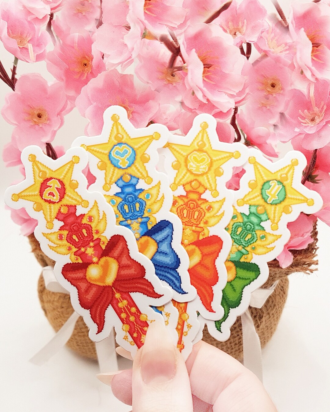 Magical Girl Wand Sticker, Anime Sticker, Pastel Sticker, Pixel Sticker ...