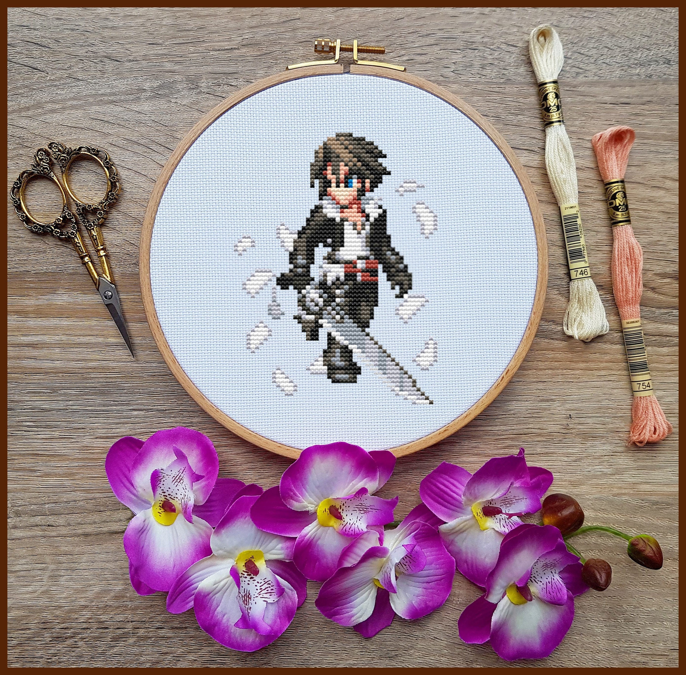 Final Fantasy Cross Stitch Pattern, Squall Cross Stitch, Game Cross ...