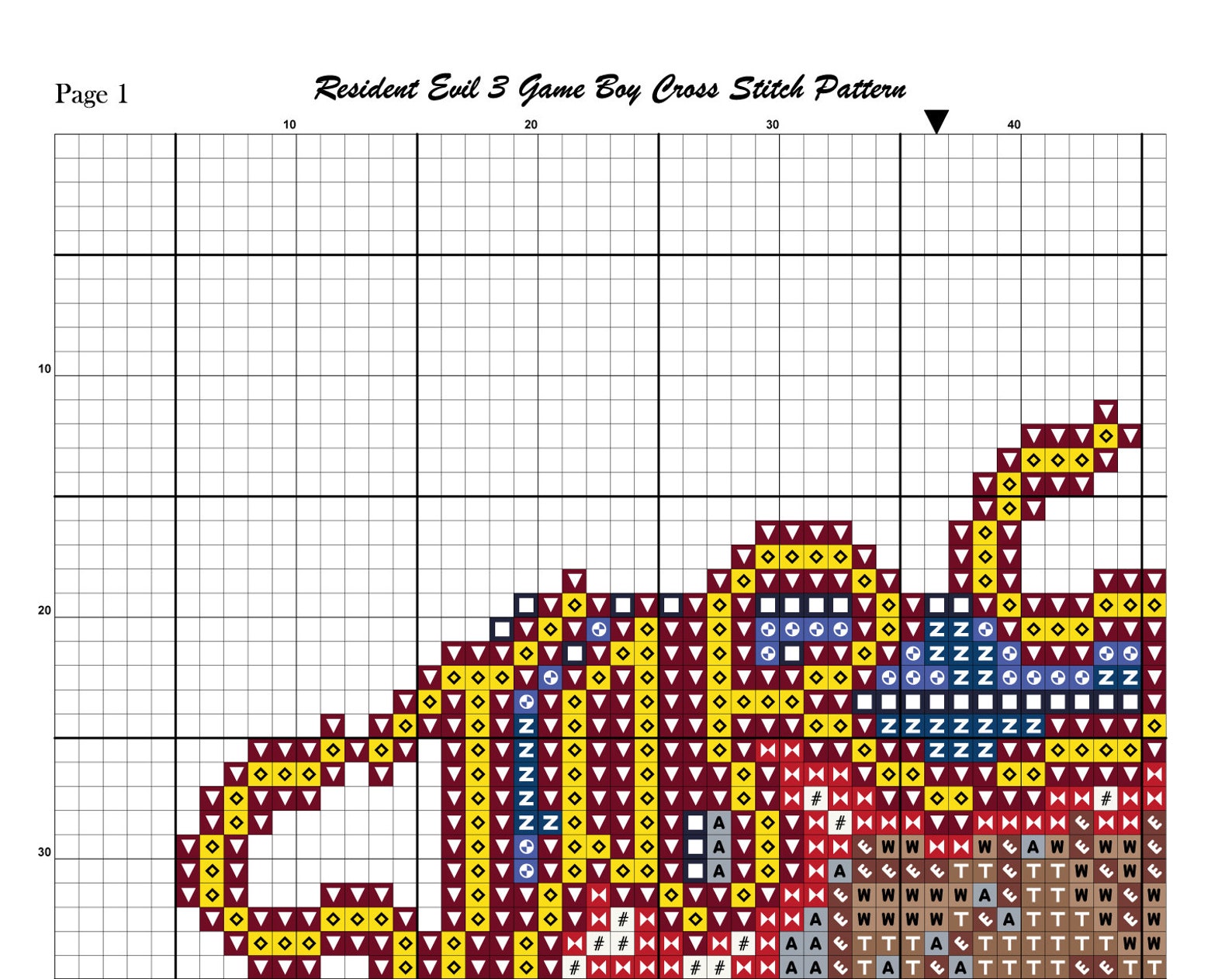 Game Boy Cross Stitch Pattern Resident Evil Cross Stitch - Etsy