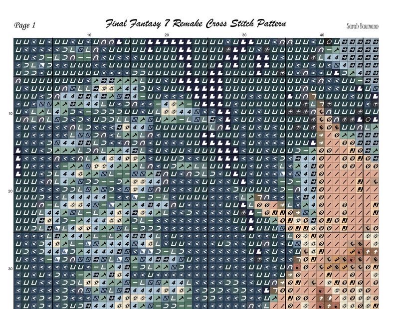 Final Fantasy Cross Stitch Pattern Final Fantasy 7 Remake - Etsy