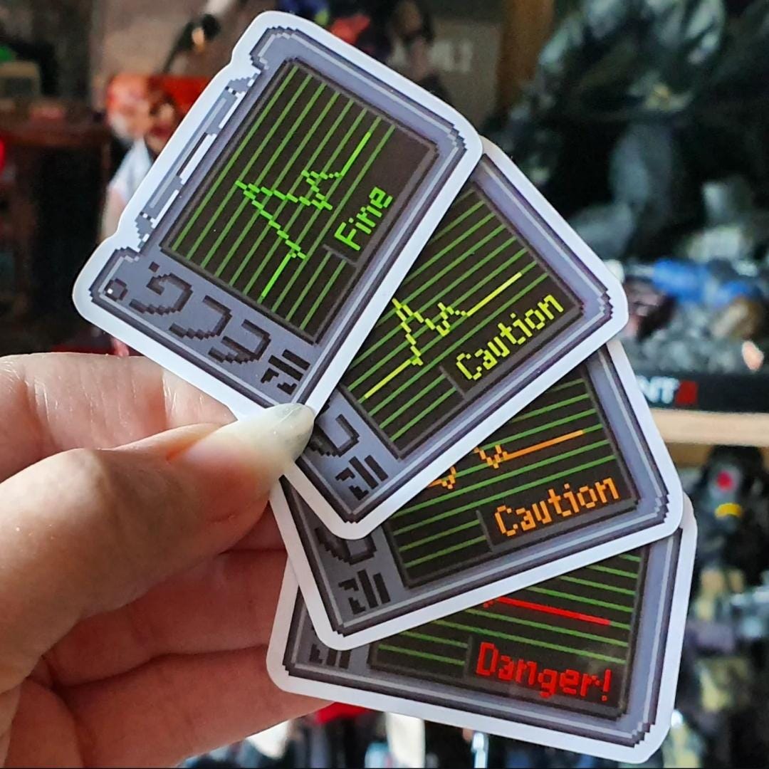 Resident Evil Status Sticker Set, Pixel Art, Retro, Gaming - Etsy