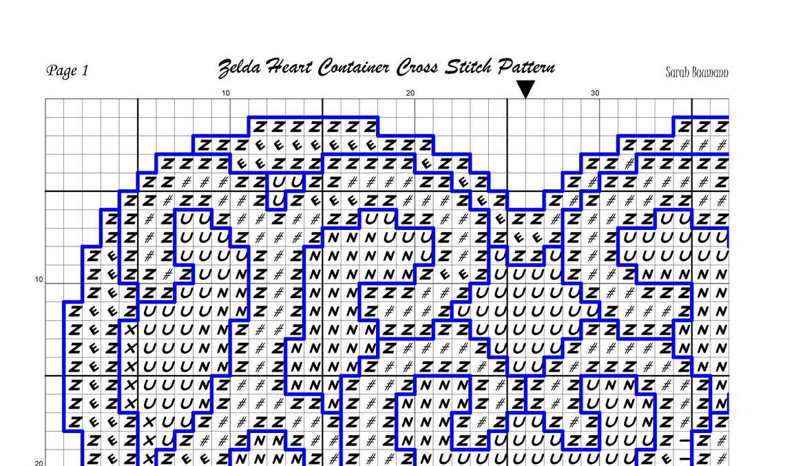 Zelda Cross Stitch Pattern Heart Container Cross Stitch Game | Etsy
