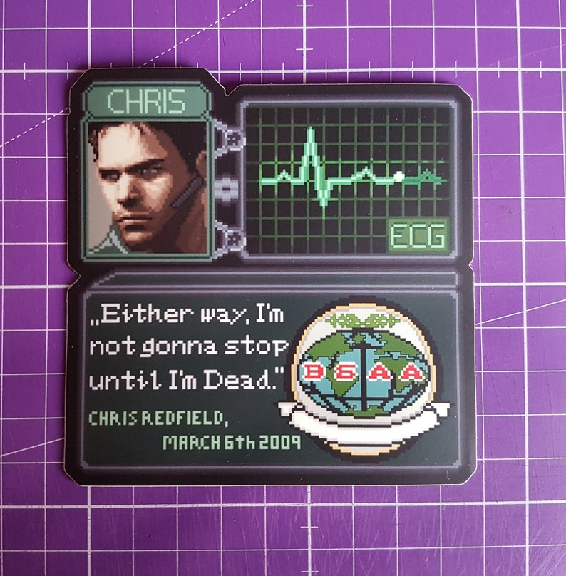 Resident Evil Sticker Chris Redfield Sticker Pixel Sticker - Etsy