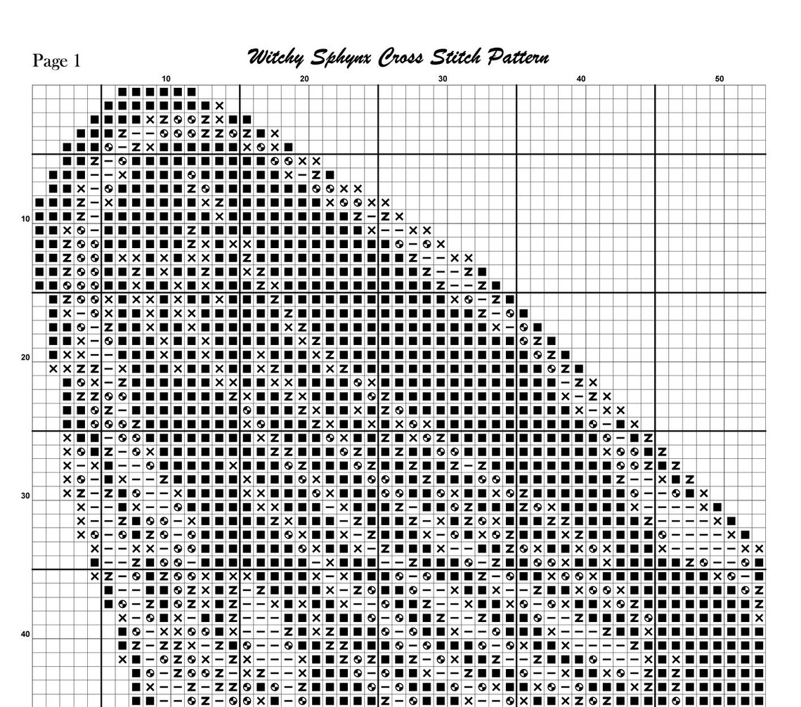 Sphynx Cross Stitch Pattern Cat Cross Stitch Witch Cross | Etsy