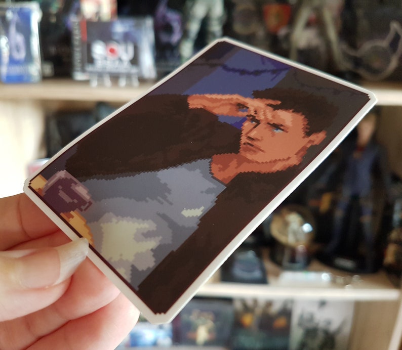 Resident Evil Chris Redfield Sticker, Pixel Art, Gaming, Retro, Vinyl ...