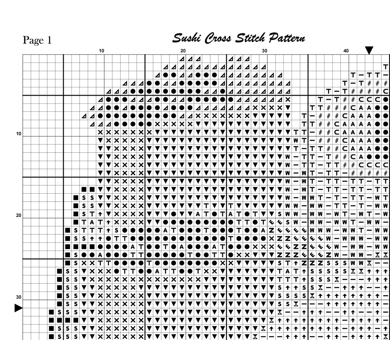 Sushi Cross Stitch Pattern Japan Cross Stitch Kawaii Cross | Etsy