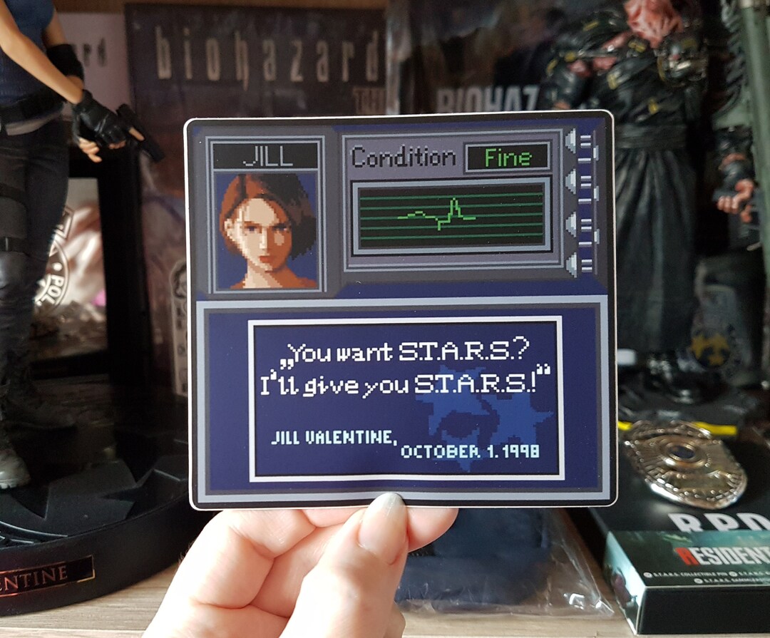 Resident Evil Sticker Jill Valentine Sticker Pixel Sticker - Etsy