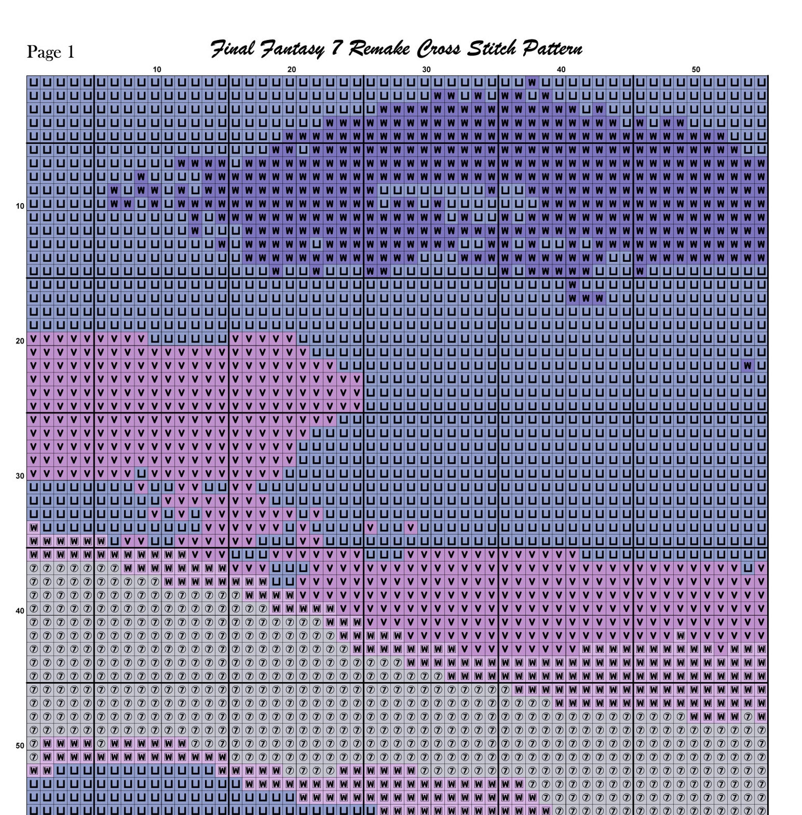 Final Fantasy Cross Stitch Pattern, Final Fantasy 7 Remake, Cross ...