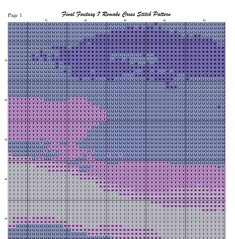 Final Fantasy Cross Stitch Pattern, Final Fantasy 7 Remake, Cross ...