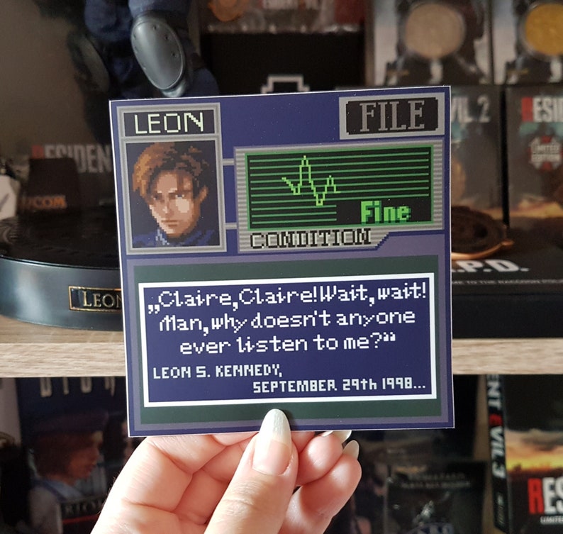 Resident Evil Sticker Leon Kennedy Sticker Pixel Sticker - Etsy