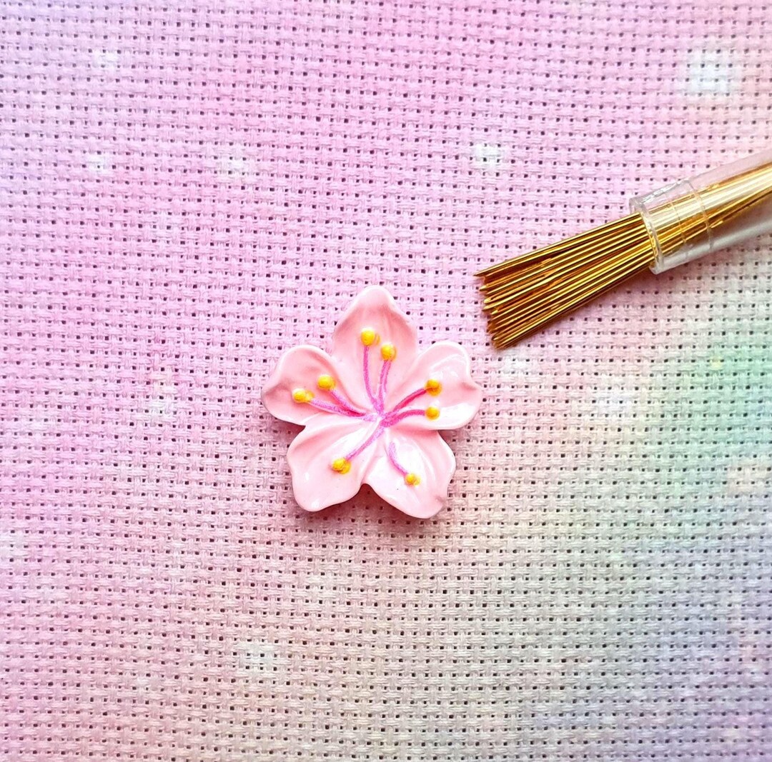 Cherry Blossom Resin Needle Minder, Japan, Cross Stitch, Magnet - Etsy