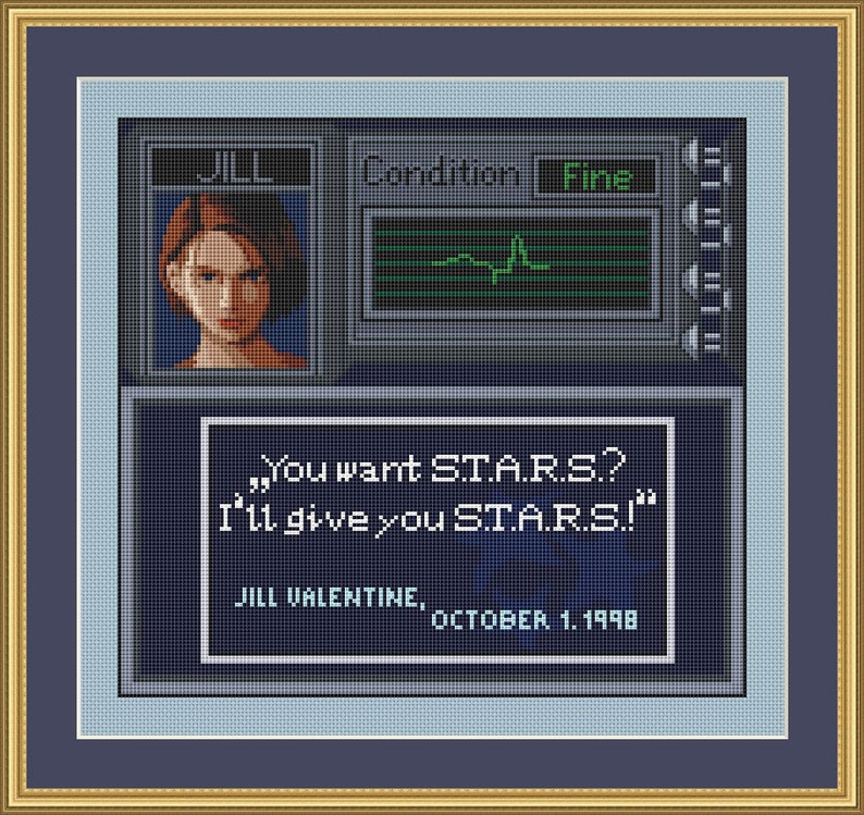 Resident Evil Cross Stitch Pattern Jill Valentine Cross - Etsy