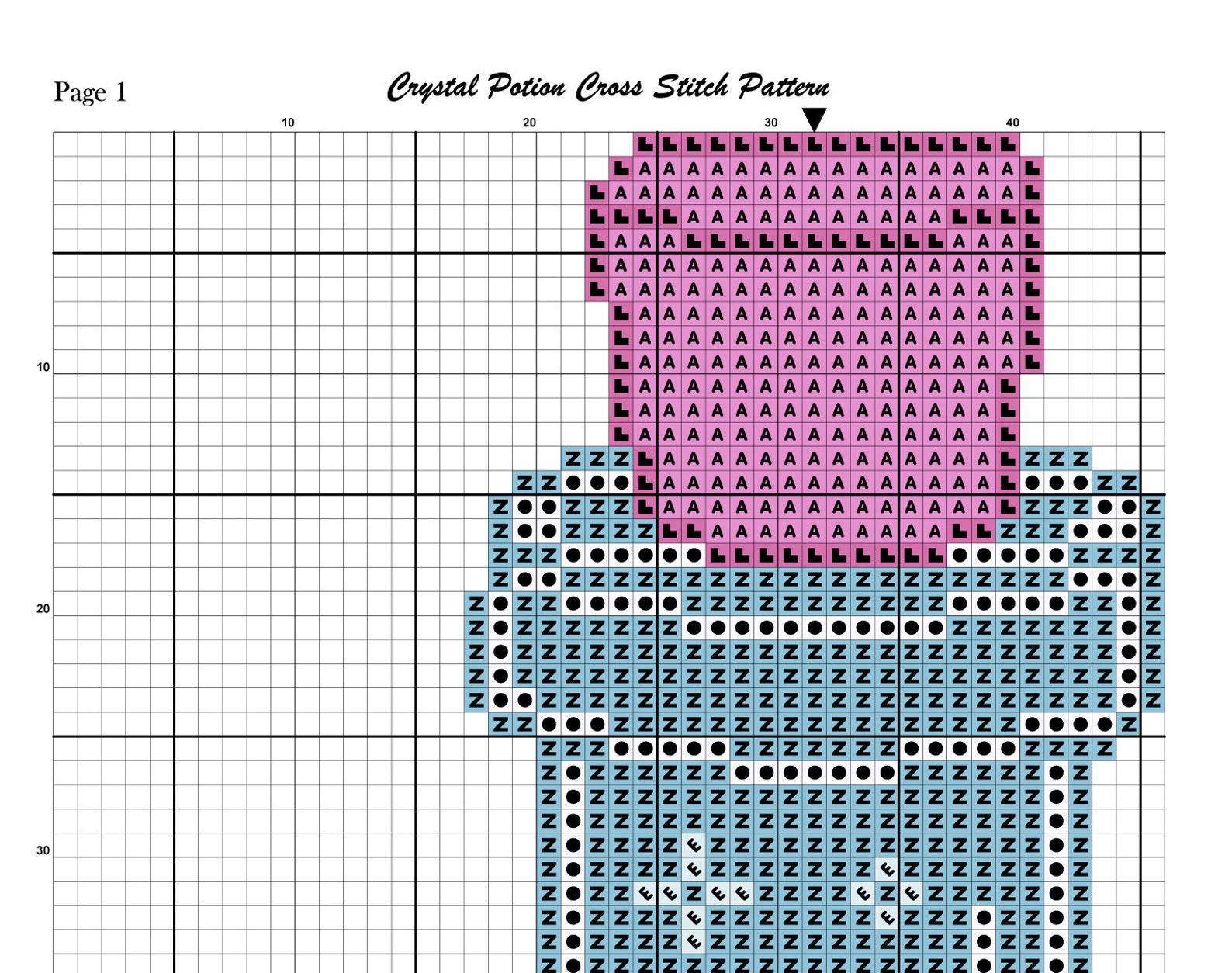 Potion Cross Stitch Pattern Crystal Cross Stitch Witch Cross - Etsy