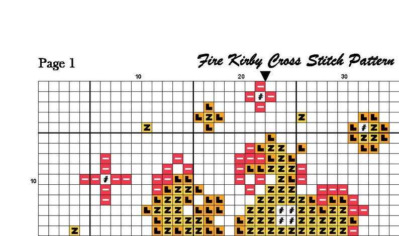 Kirby Cross Stitch Pattern, Pixel, Game, (PDF) - Etsy