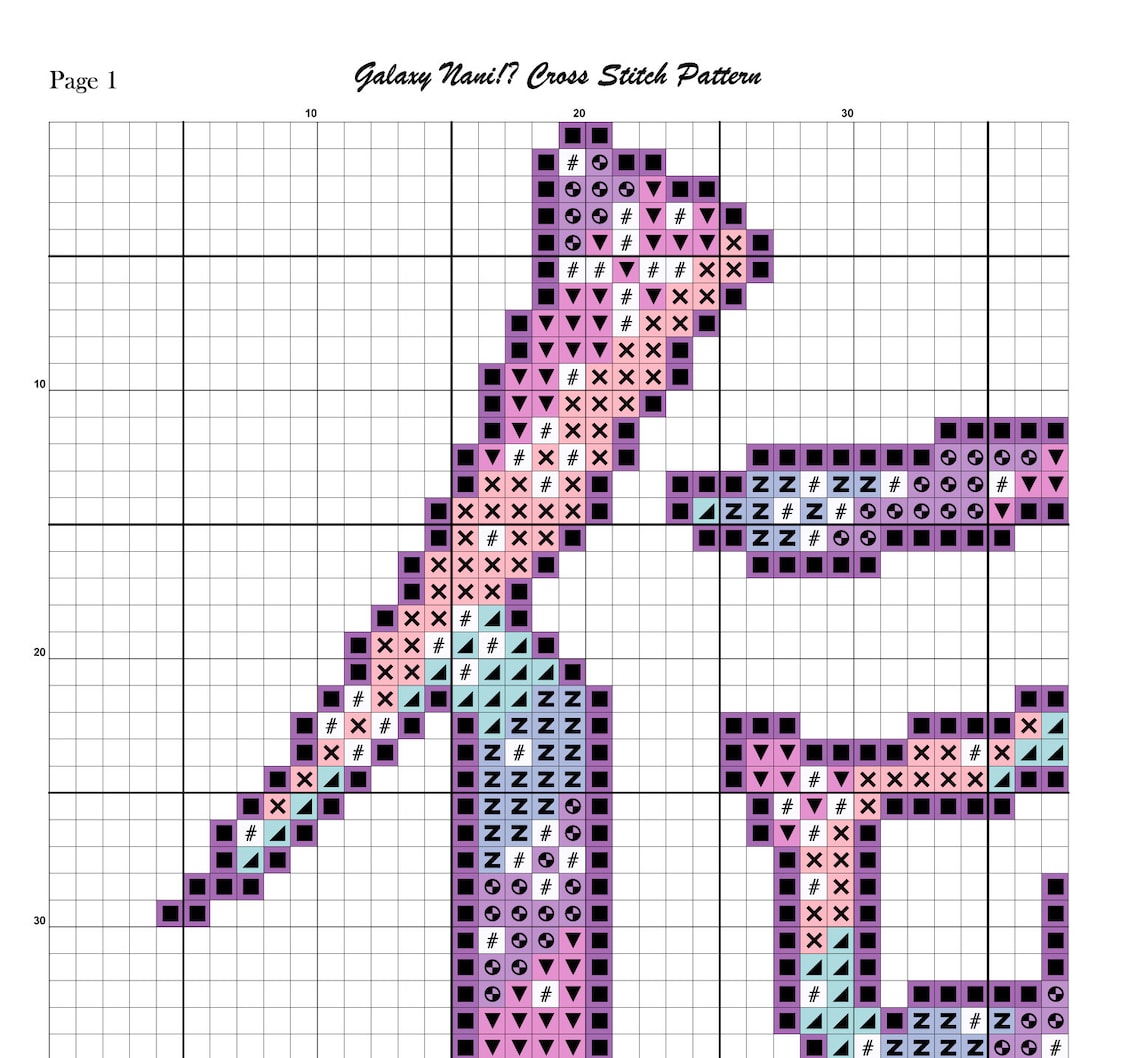 Nani Cross Stitch, Japan Cross Stitch, Galaxy Cross Stitch, Cute Cross ...