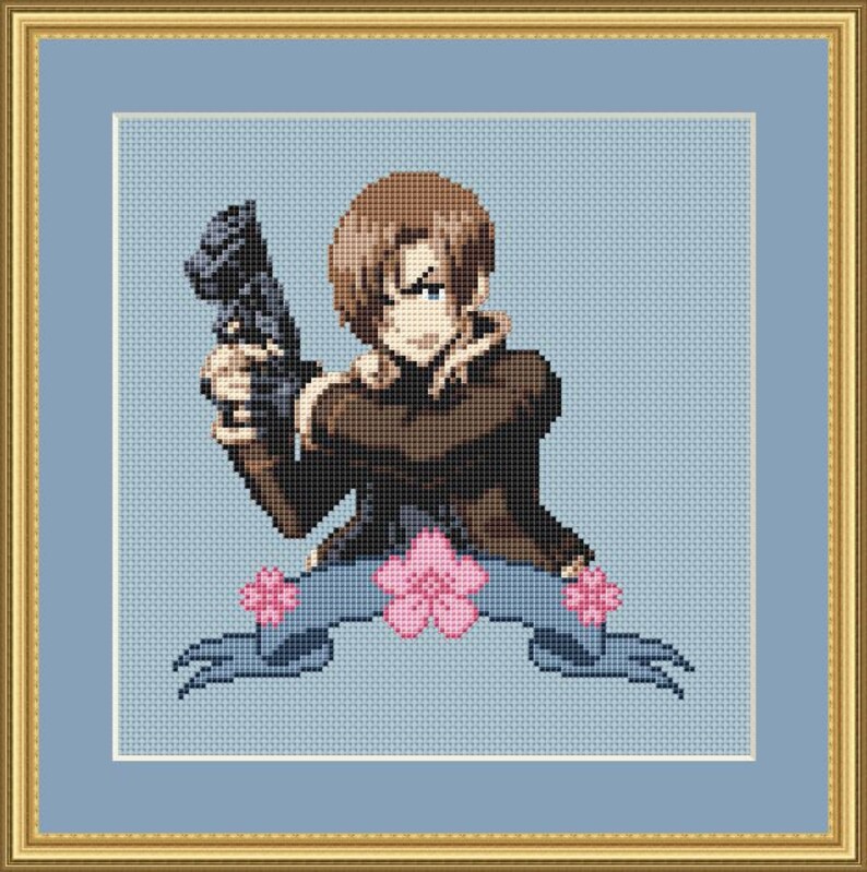 Resident Evil Cross Stitch Pattern Leon Kennedy Cross Stitch - Etsy