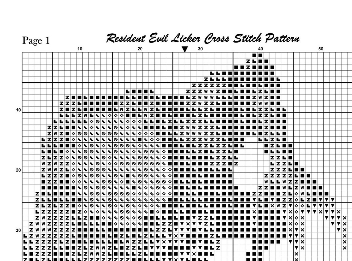 Resident Evil Cross Stitch Pattern Game Cross Stitch Horror | Etsy