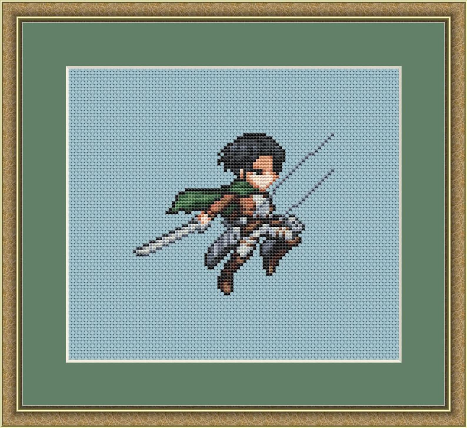 Anime Cross Stitch Pattern, Levi Cross Stitch Pattern, Manga Cross ...