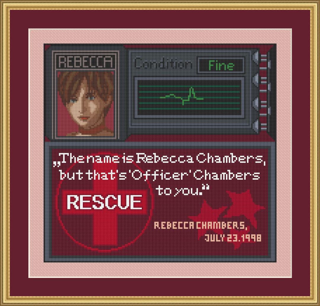 Resident Evil Cross Stitch Pattern, Rebecca Chambers Cross Stitch, Game ...