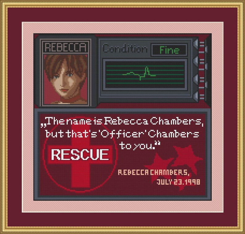 Resident Evil Rebecca Chambers Cross Stitch Pattern, Gaming, Pixel ...