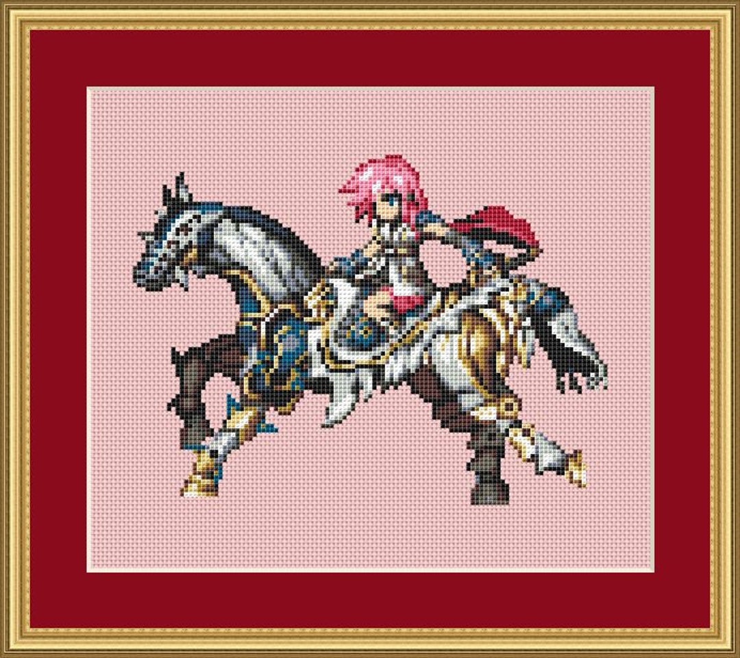 Final Fantasy Cross Stitch Pattern, Lightning Cross Stitch, Horse Cross ...