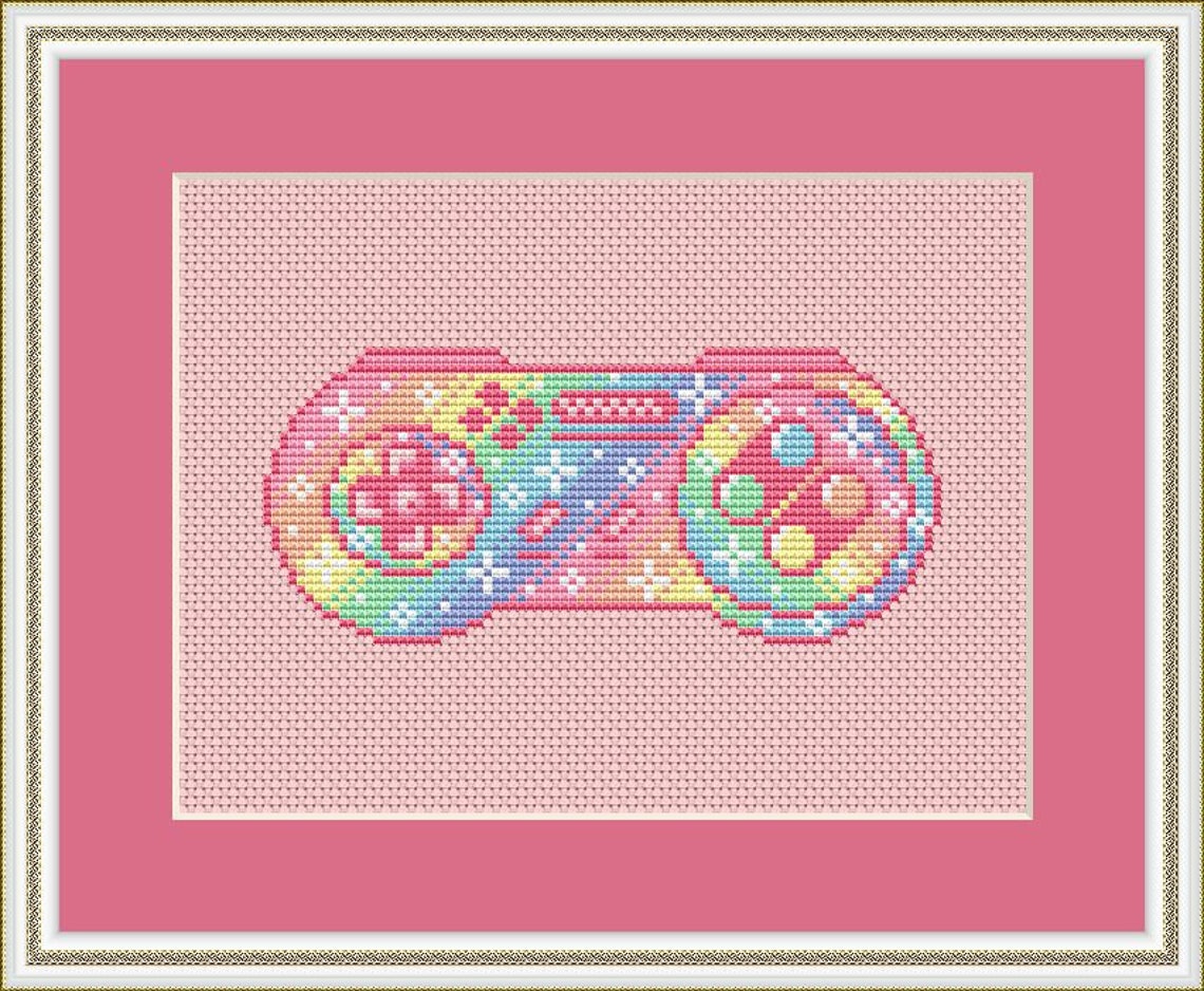 SNES Controller Cross Stitch Pattern Galaxy Cross Stitch - Etsy