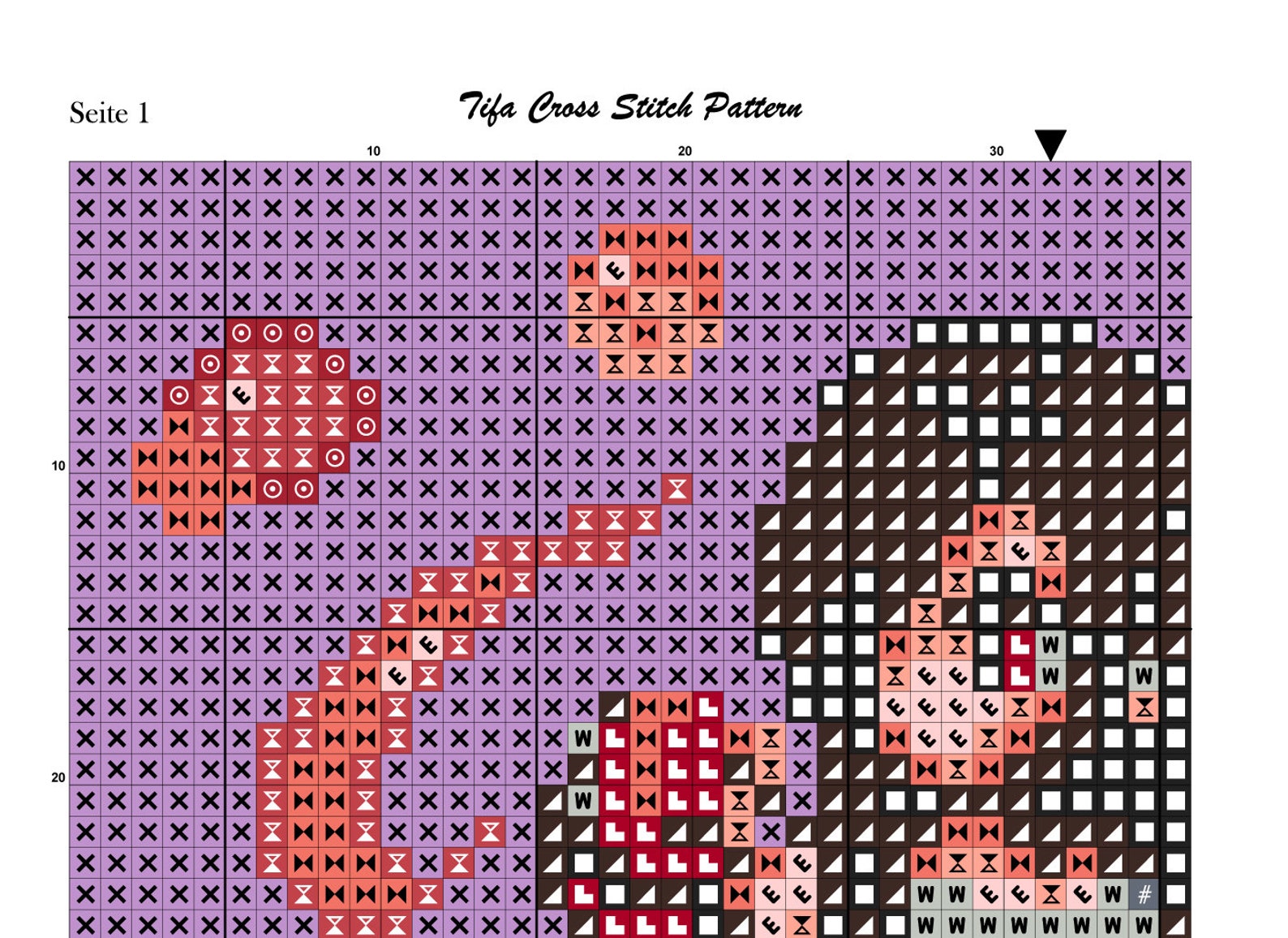 Final Fantasy Cross Stitch Pattern Tifa Cross Stitch Game - Etsy