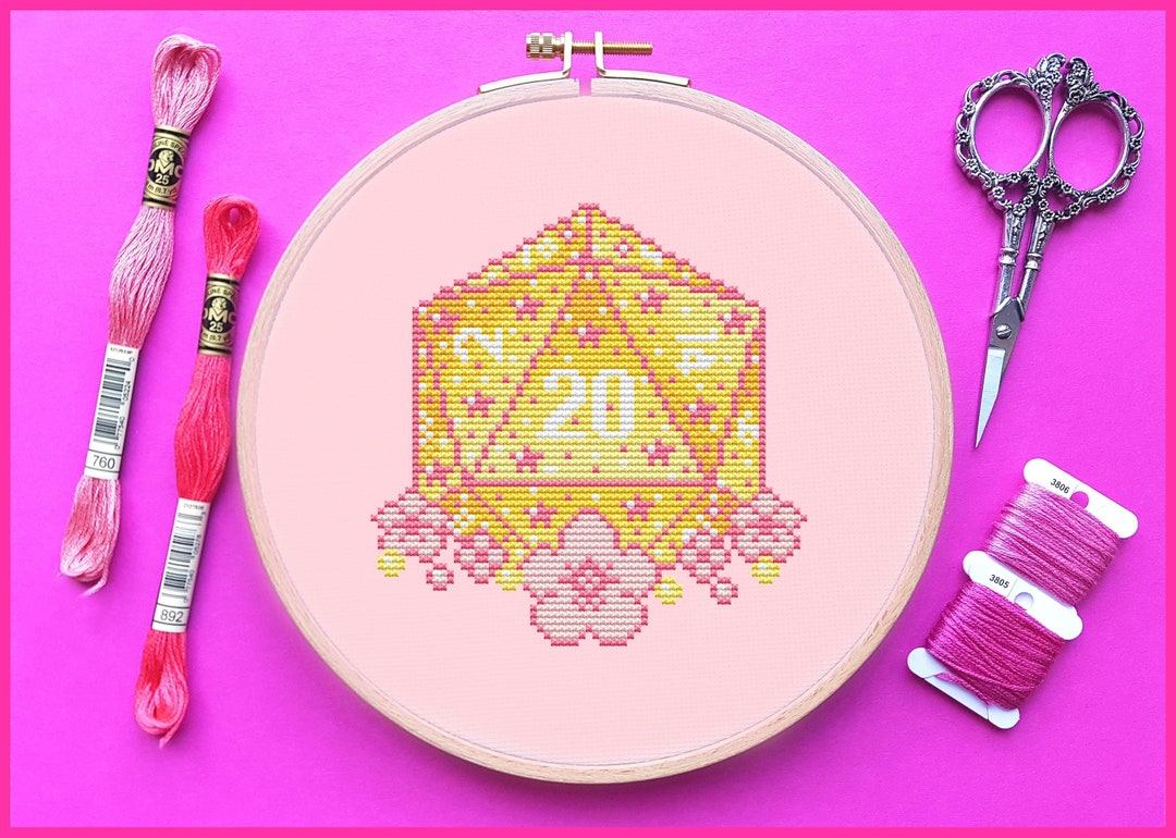 D20 Cross Stitch Pattern, Dnd Cross Stitch, Dice Cross Stitch, Dungeons ...