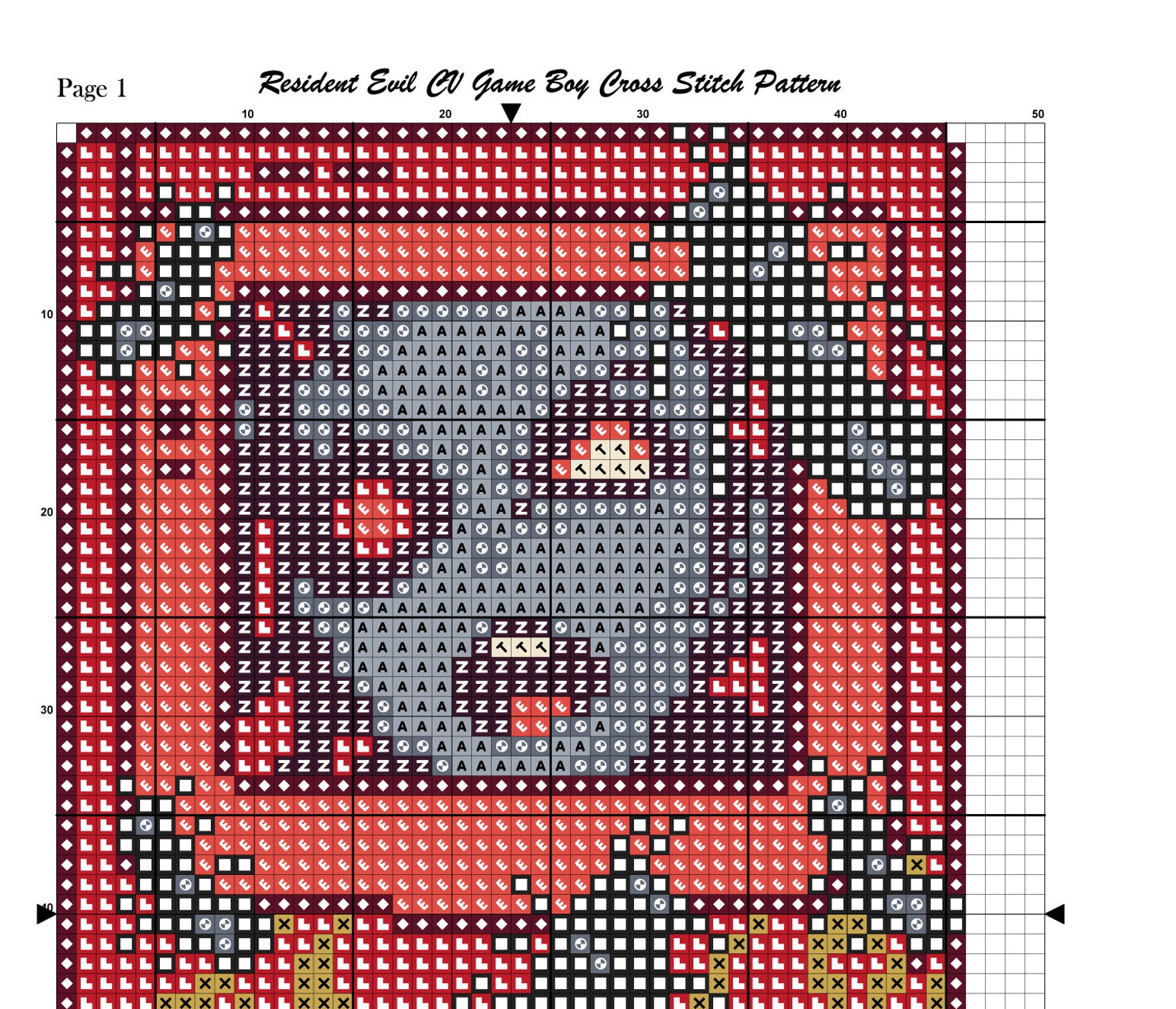 Resident Evil Cross Stitch Pattern Game Boy Cross Stitch - Etsy