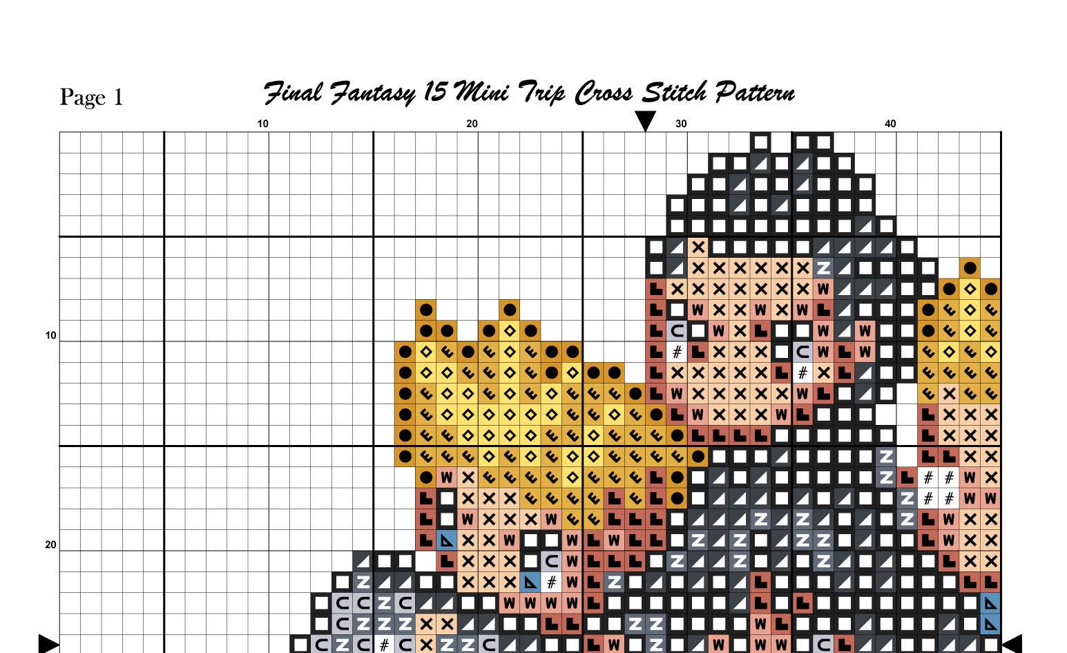 Final Fantasy Cross Stitch Pattern Game Cross Stitch Noctis | Etsy