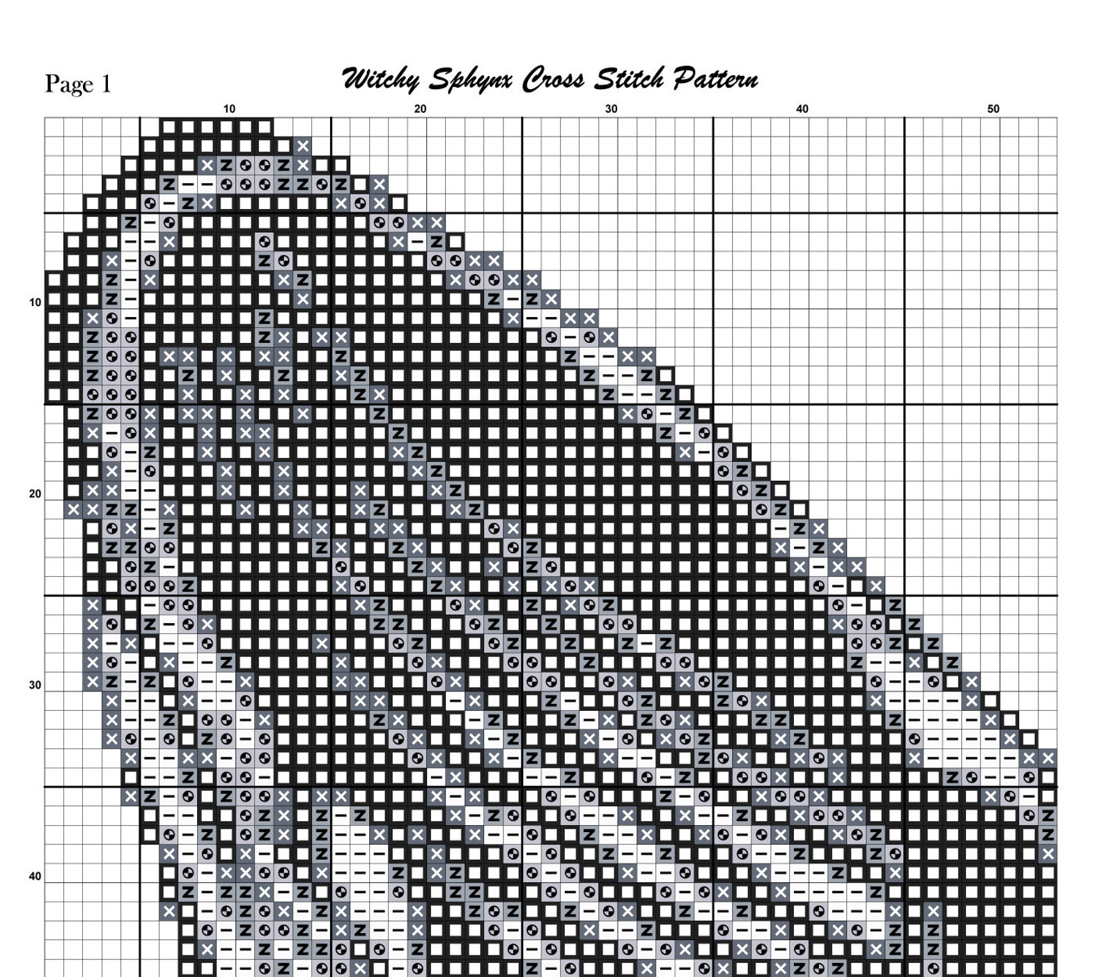 Sphynx Cross Stitch Pattern Cat Cross Stitch Witch Cross | Etsy