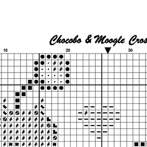 Chocobo Cross Stitch Pattern, Final Fantasy Cross Stitch, Moogle Cross ...