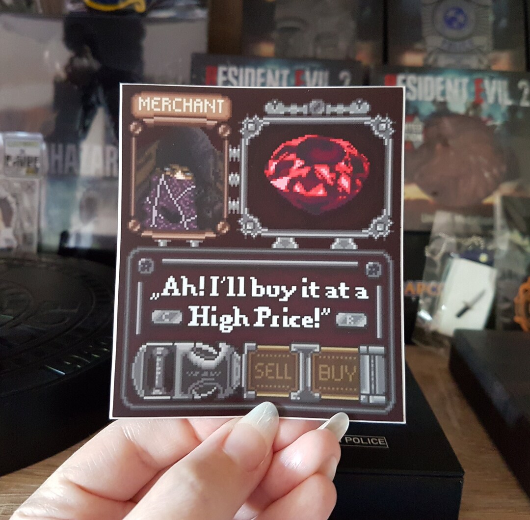 Resident Evil 4 Sticker, Merchant Sticker, Pixel Sticker, Horror ...