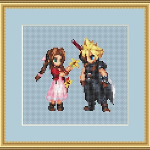 Final Fantasy Cross Stitch Pattern, Cloud Cross Stitch, Aerith Cross ...