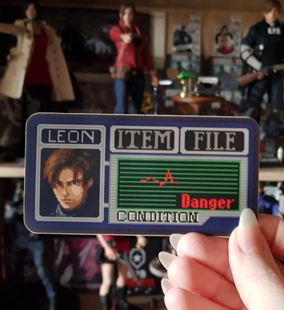 Resident Evil Sticker, Leon Kennedy Sticker, Pixel Sticker, Horror ...