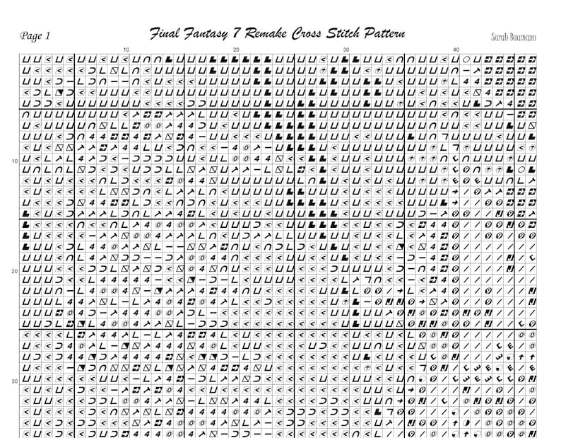 Final Fantasy Cross Stitch Pattern, Final Fantasy 7 Remake, Cross ...