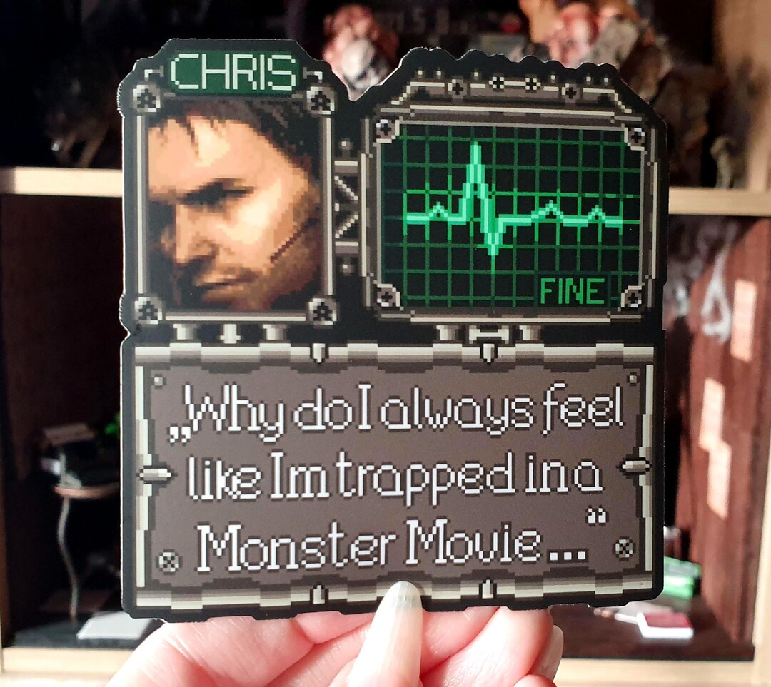 Resident Evil Chris Redfield Sticker, Gaming, Pixel Art, Vinyl - Etsy