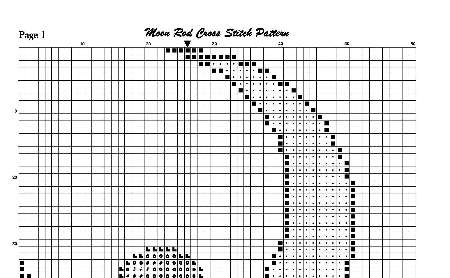 Anime Staff Cross Stitch Pattern, Pastel, Moon, (PDF) - Etsy