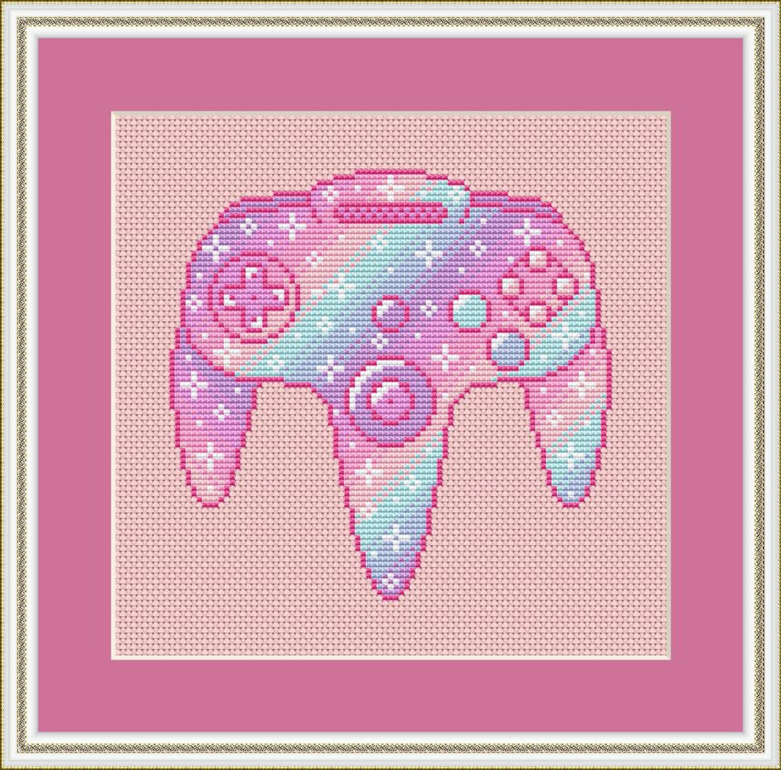 N64 Controller Cross Stitch Pattern Galaxy Cross Stitch Game - Etsy