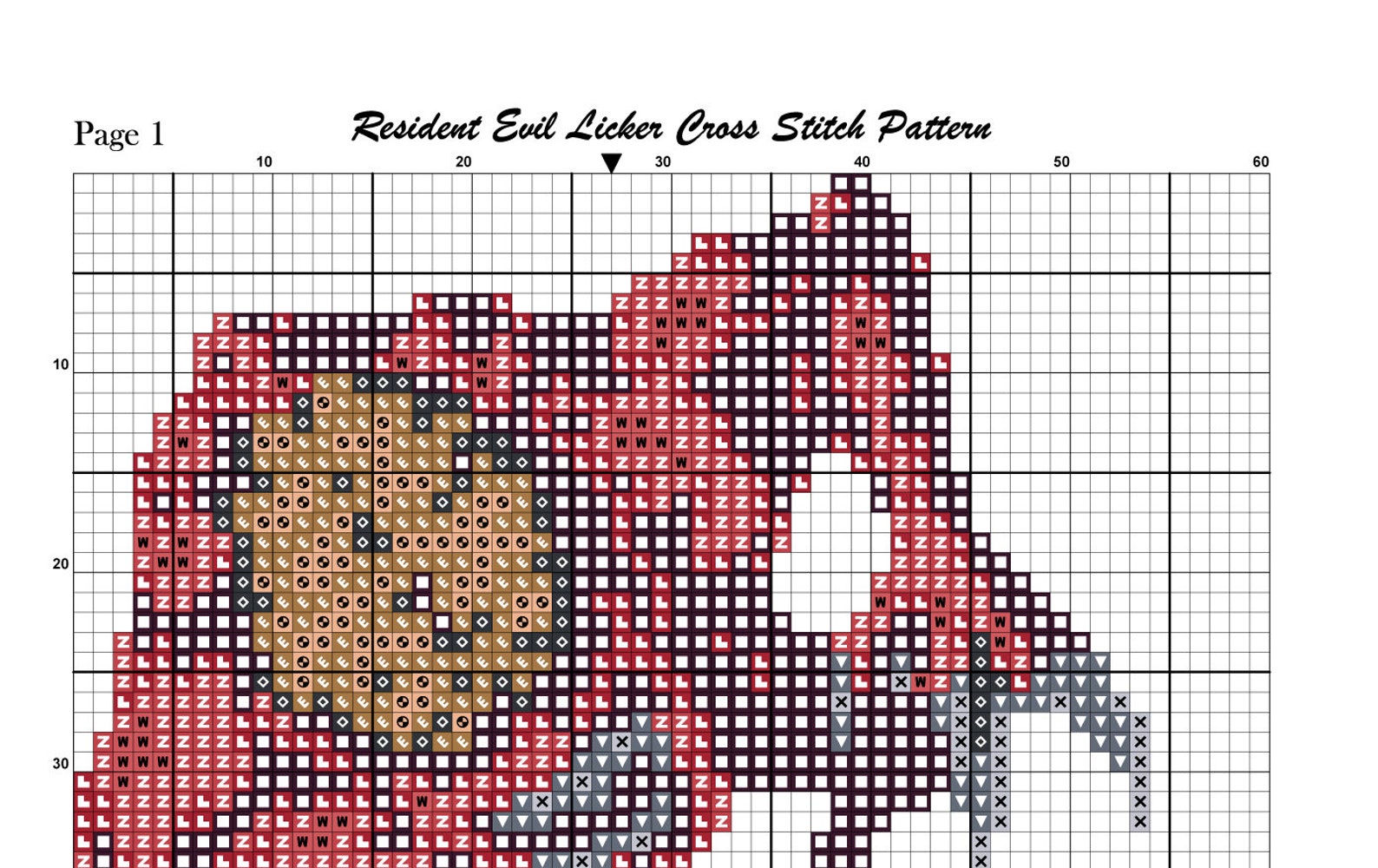 Resident Evil Cross Stitch Pattern Game Cross Stitch Horror | Etsy