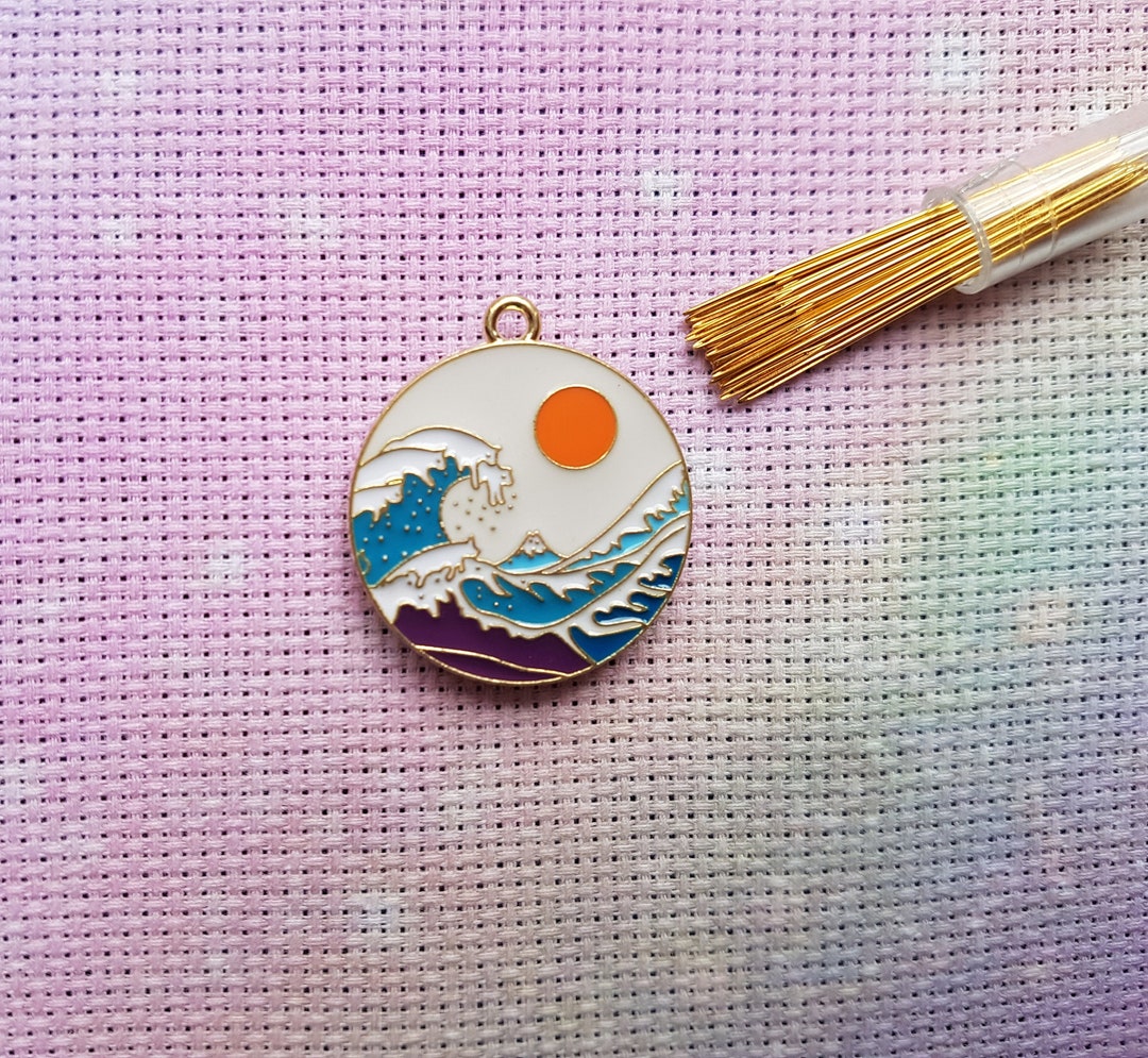 Great Wave Needle Minder, Japan Needle Minder, Enamel Needle Minder ...