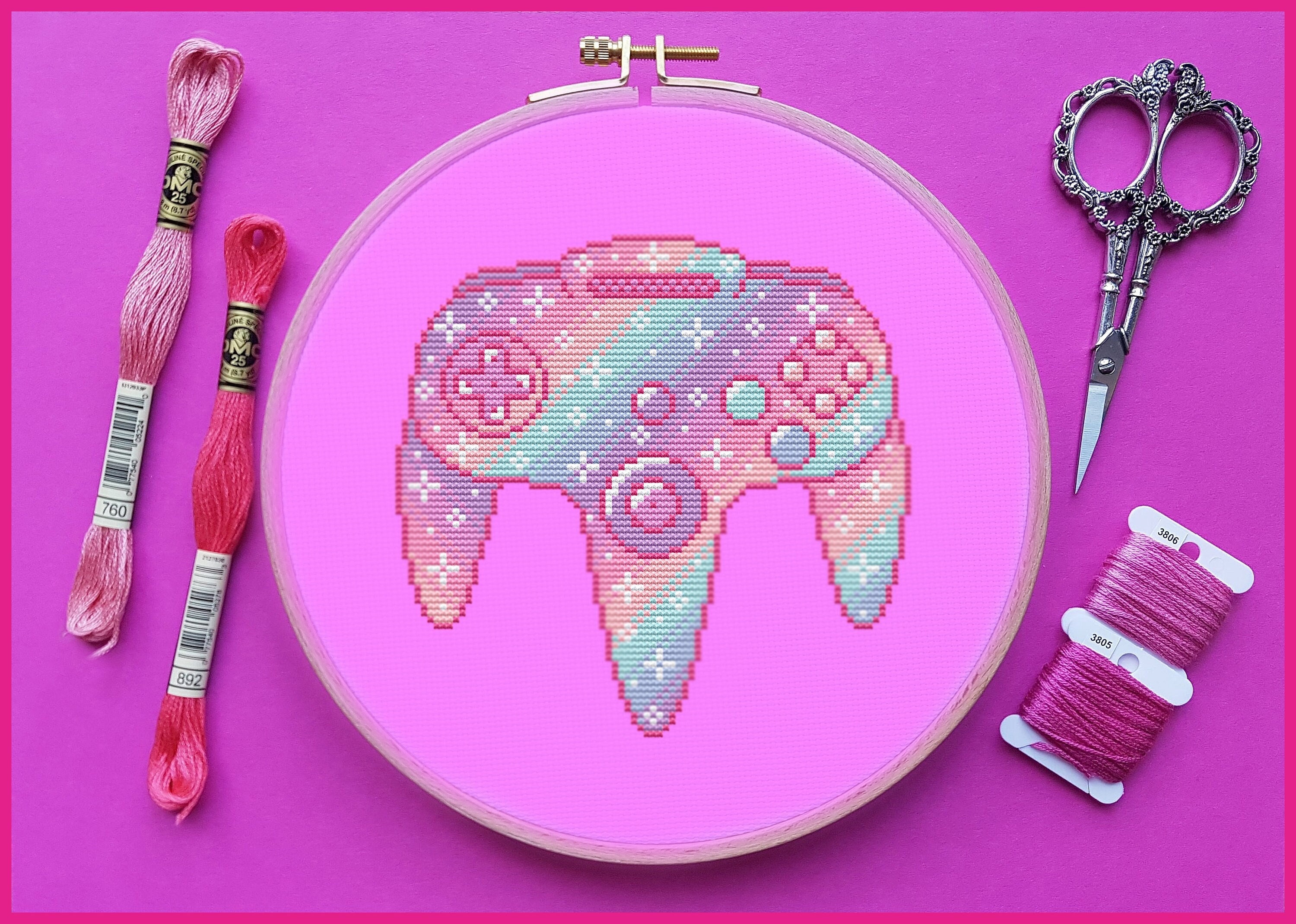 N64 Controller Cross Stitch Pattern Galaxy Cross Stitch Game - Etsy