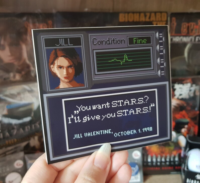 Resident Evil Sticker Jill Valentine Sticker Pixel Sticker - Etsy
