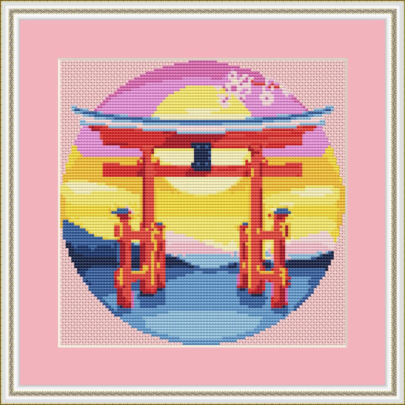 Japan Cross Stitch Pattern Landscape Cross Stitch Modern | Etsy