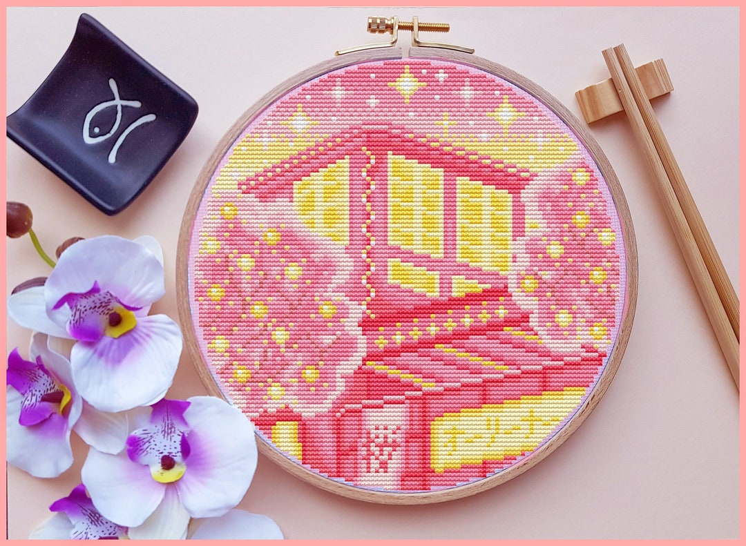 School Festival Cross Stitch Pattern, Japan Cross Stitch, Pastel Cross ...